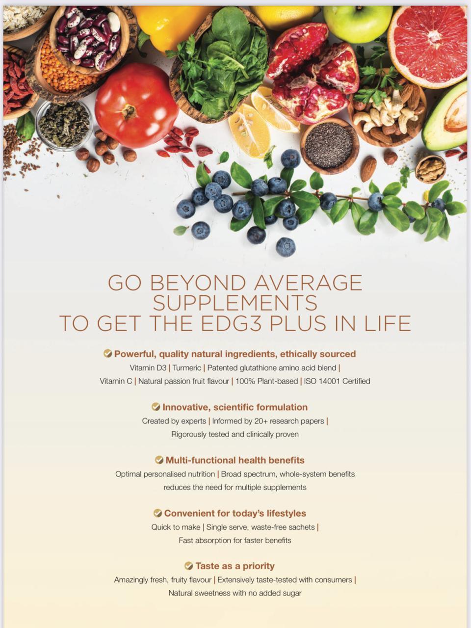 EDG3 Plus | 3-in-1 Botanical Supplement For Immunity, Joints & Energy